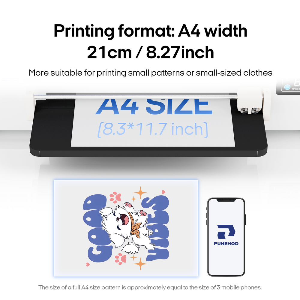 Punehod A4 XP600 DTF Printer, Full Color A4 Size DTF Printer,100% ...
